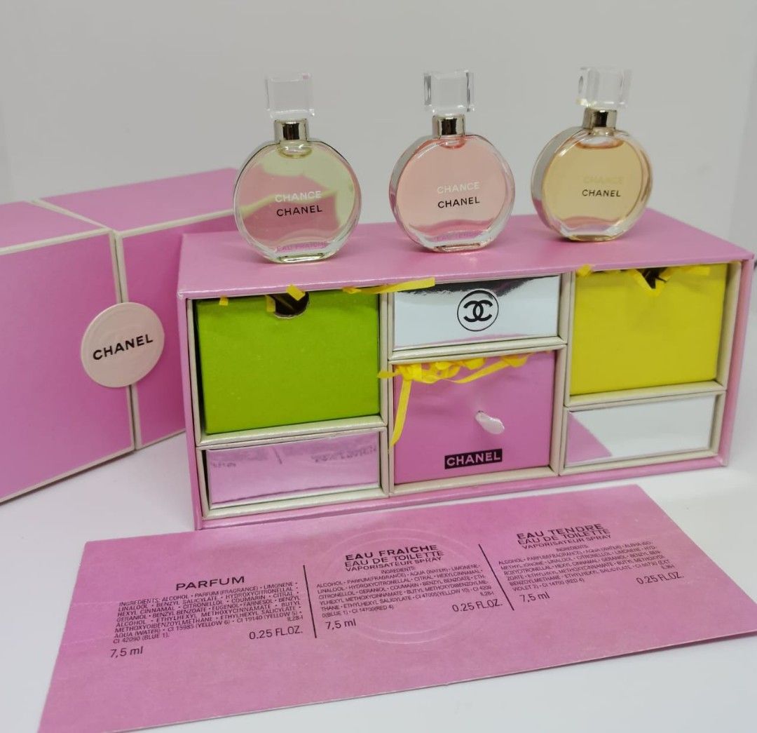 Chanel CHANCE Miniature Perfume Gift Set 7.5ml x 3pcs – The Fragrance ...